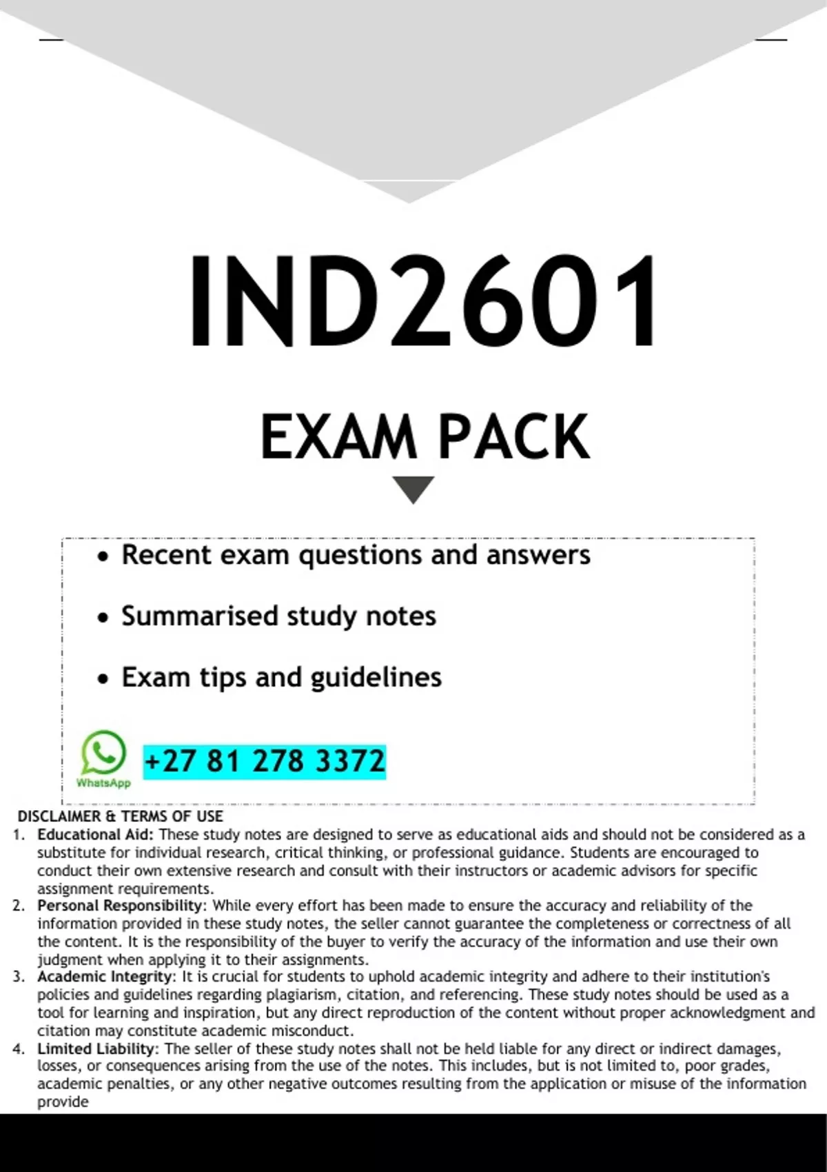 IND2601 EXAM PACK 2026 - DISTINCTION GUARANTEED - African Customary Law ...