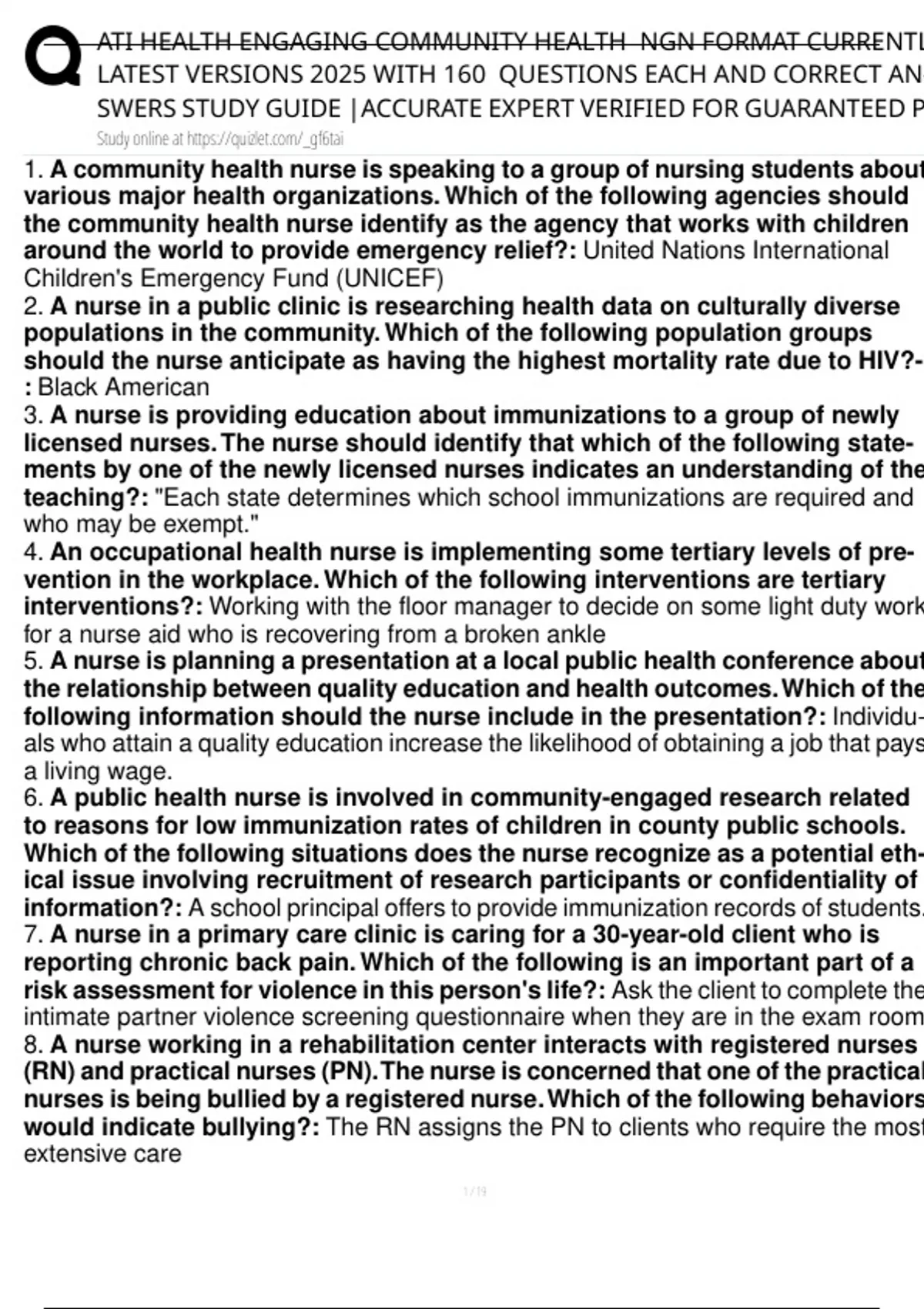 Ati health engaging community health ngn format currently latest ...