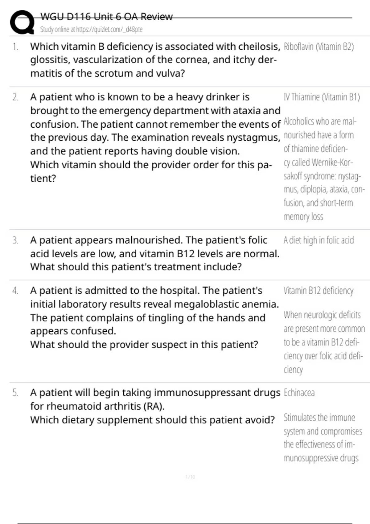 WGU D116 Unit 6 OA Review| 2025 updated version| All correct Answers - WGU D116 Unit 6 OA ...