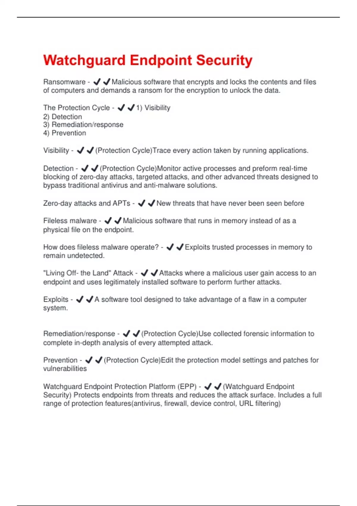 Watchguard Endpoint Security Questions + Answers Graded A+ - Watchguard ...