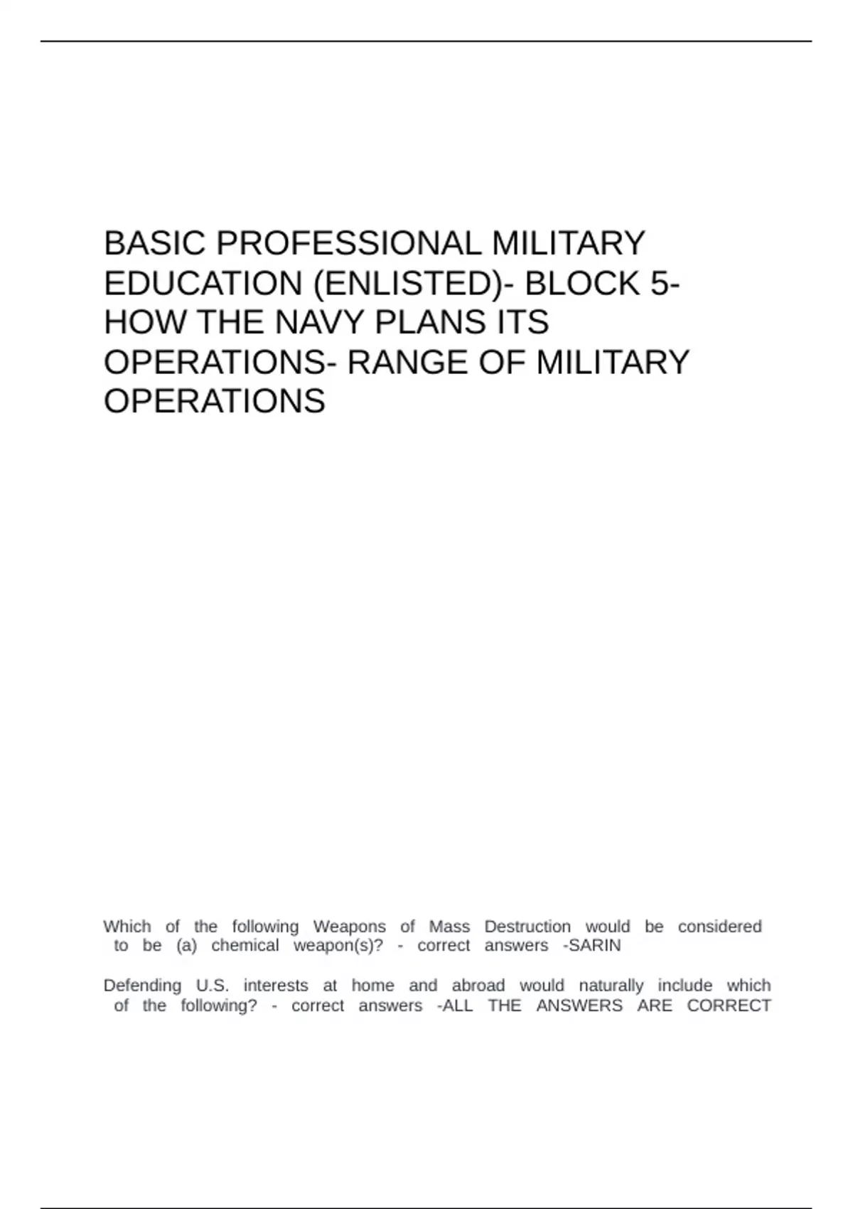Basic Professional Military Education (Enlisted)- Block 5- How the Navy ...