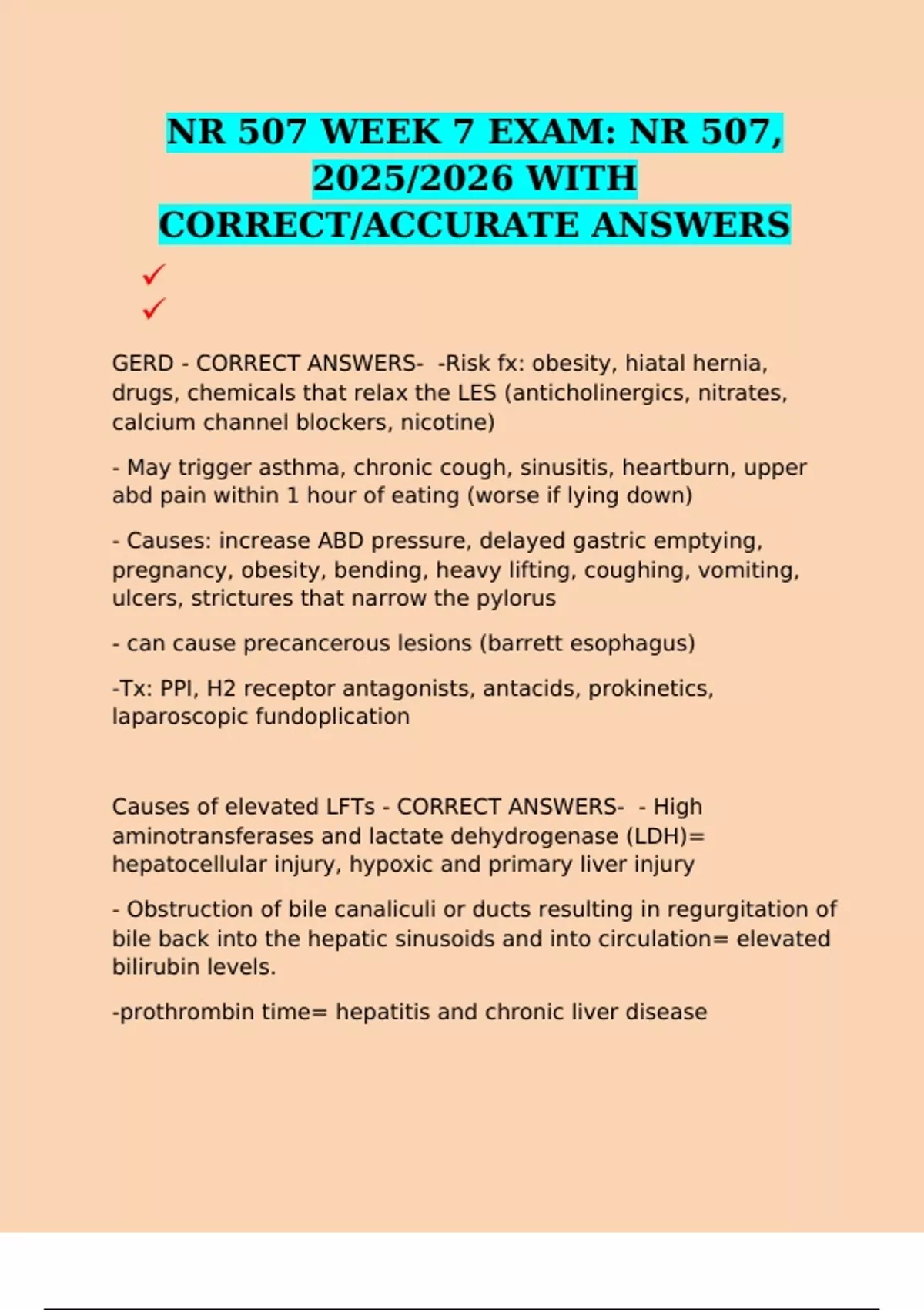 NR 507 WEEK 7 EXAM: NR 507, 2025/2026 WITH CORRECT/ACCURATE ANSWERS - NR 507 ADVANCED ...