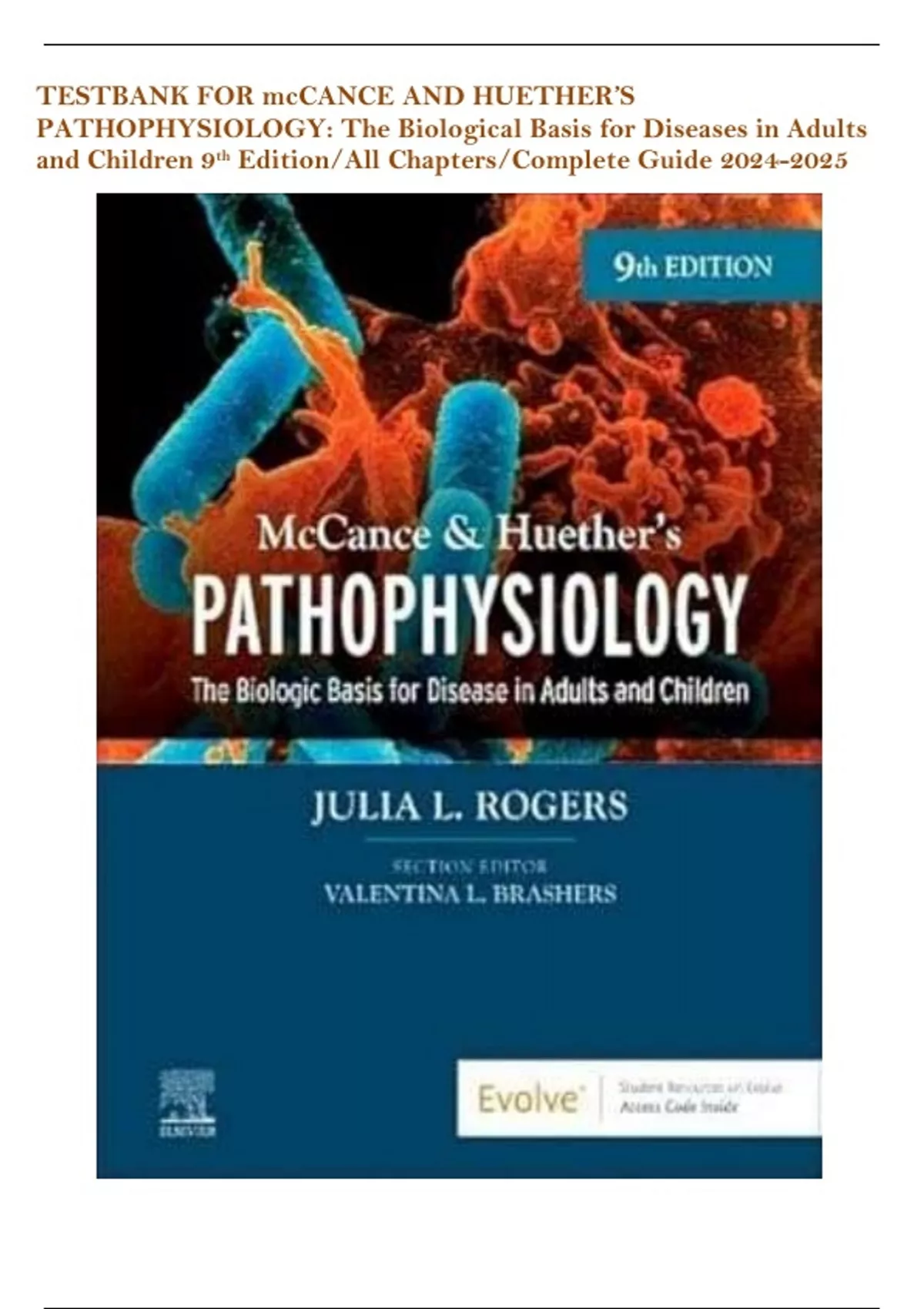 Test Bank for Pathophysiology: The Biologic Basis for Disease in Adults ...