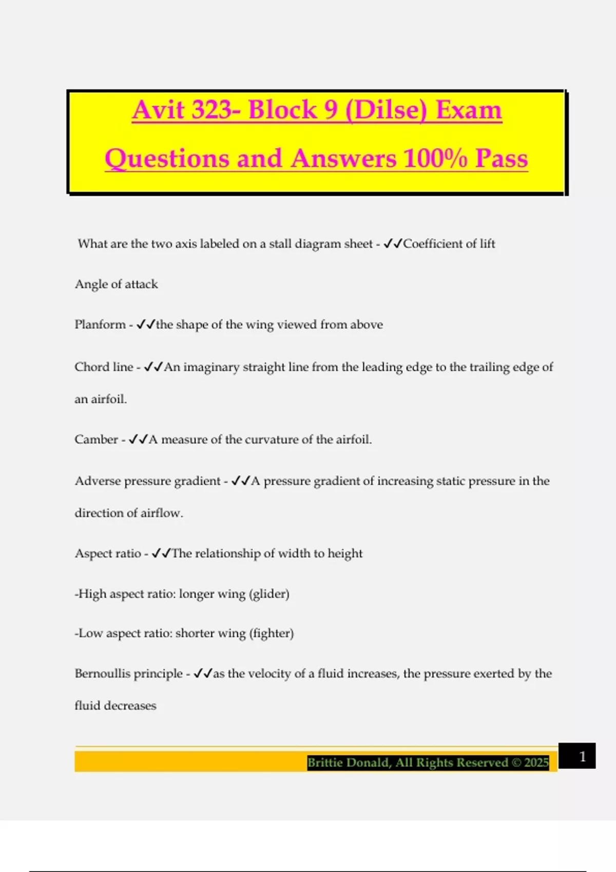 Avit 323- Block 9 (Dilse) Exam Questions and Answers 100% Pass - Avit ...