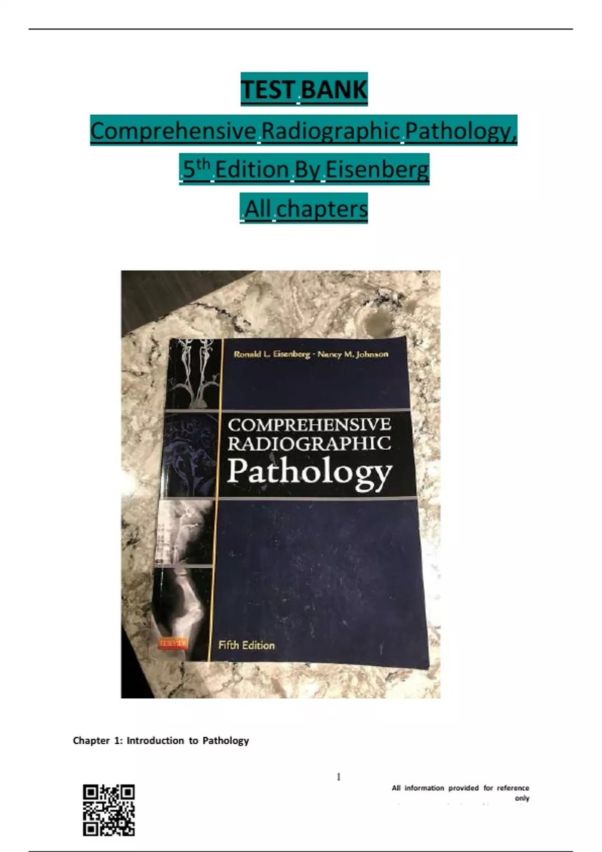 Comprehensive Radiographic Pathology 5th Edition by Eisenberg - Test ...