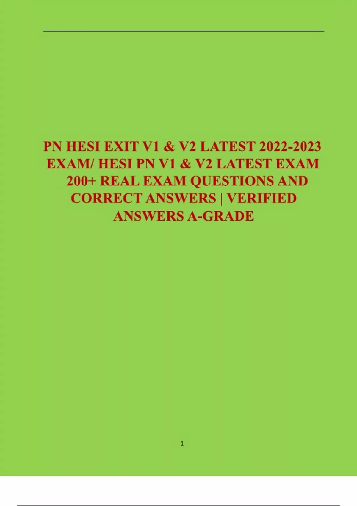 PN HESI EXIT V1 & V2 LATEST EXAM HESI PN V1 & V2 LATEST EXAM 200+ REAL ...