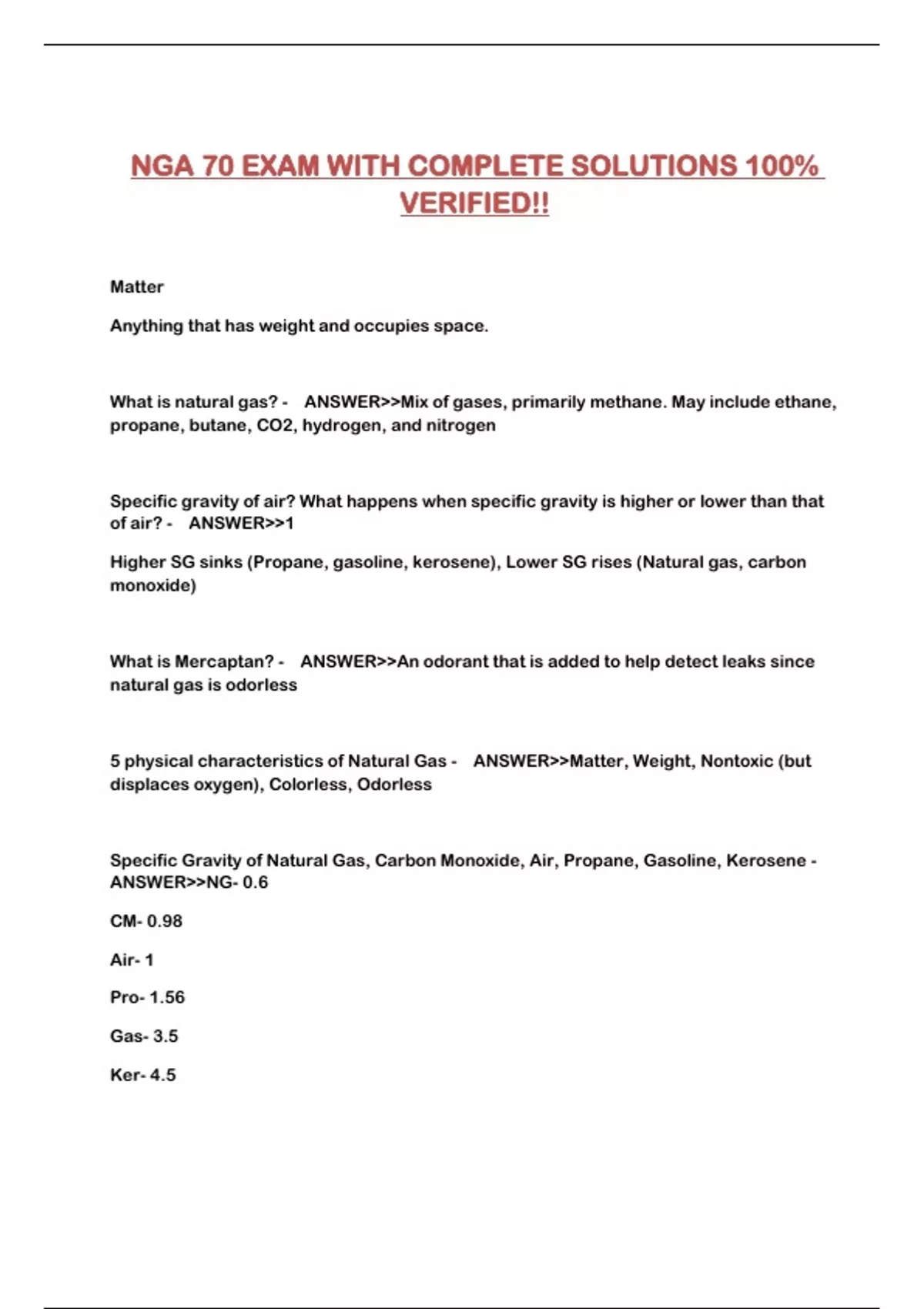NGA 70 EXAM WITH COMPLETE SOLUTIONS 100% VERIFIED!! - NGA 70 - Stuvia US