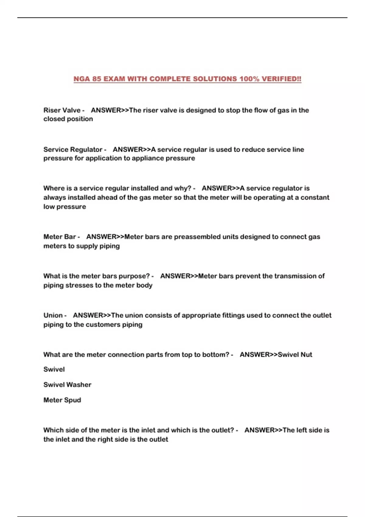 NGA 85 EXAM WITH COMPLETE SOLUTIONS 100% VERIFIED!! - NGA 85 - Stuvia US