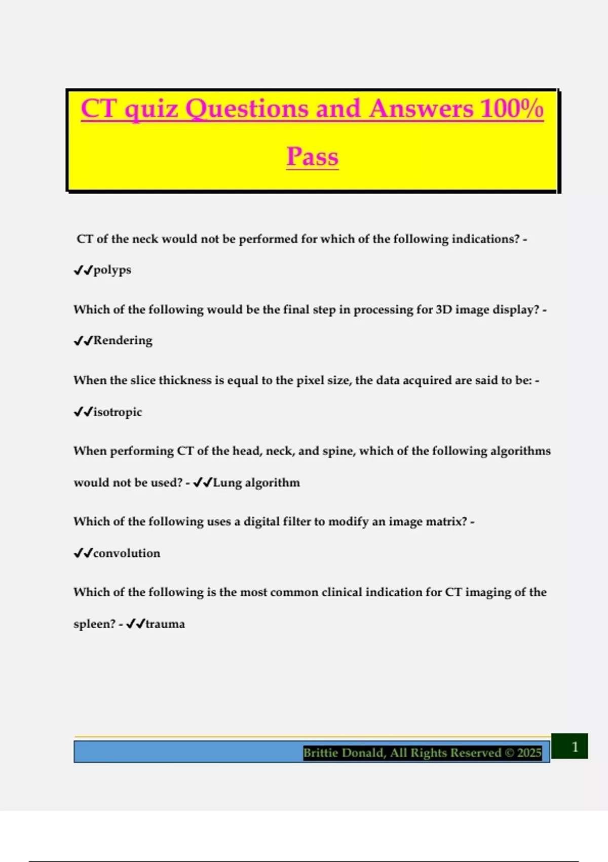 CT quiz Questions and Answers 100% Pass - CT Real Estate - Stuvia US