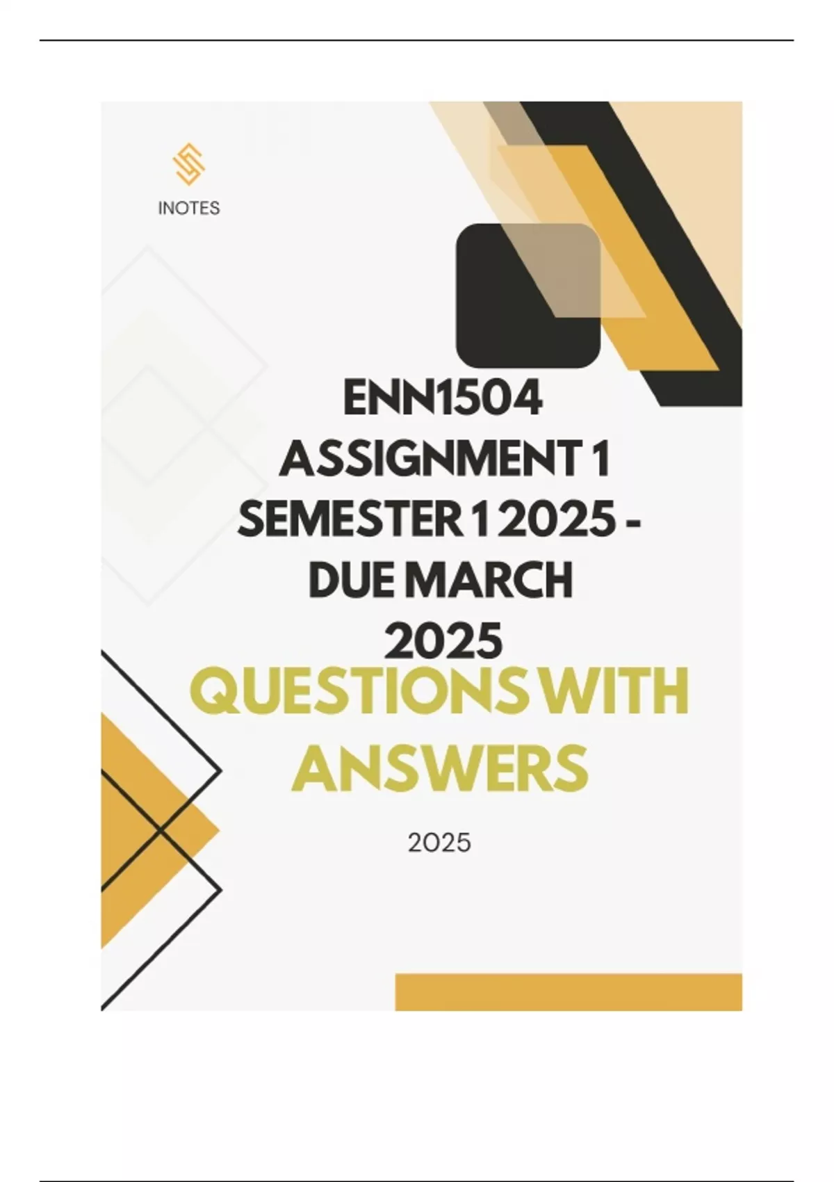 ENN1504 Assignment 1 Semester 1 2025 - DUE March 2025 - Practising ...