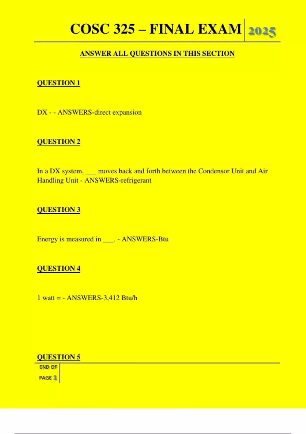 COSC 325 – FINAL EXAM QUESTIONS AND ANSWERS 2025 - COSC 325 - Stuvia US