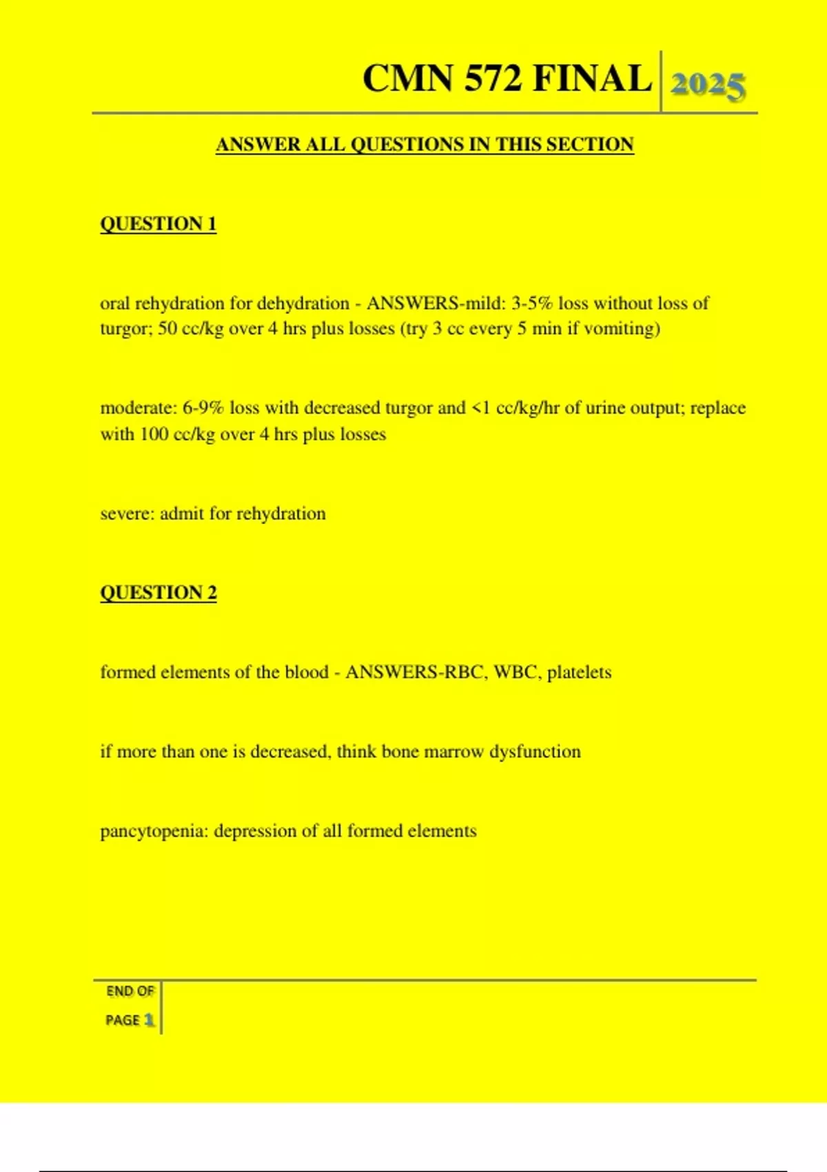 CMN 572 FINAL QUESTIONS AND ANSWERS 2025 - CMN 572 - Stuvia US