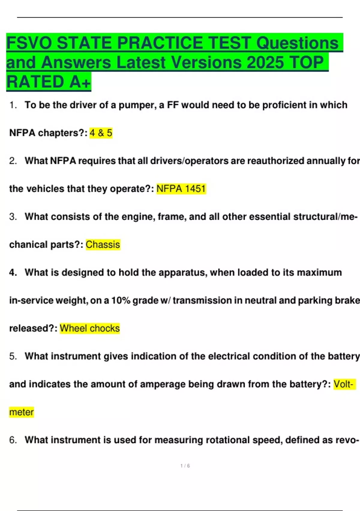 FSVO STATE PRACTICE TEST Questions and Answers Latest Versions 2025 TOP ...