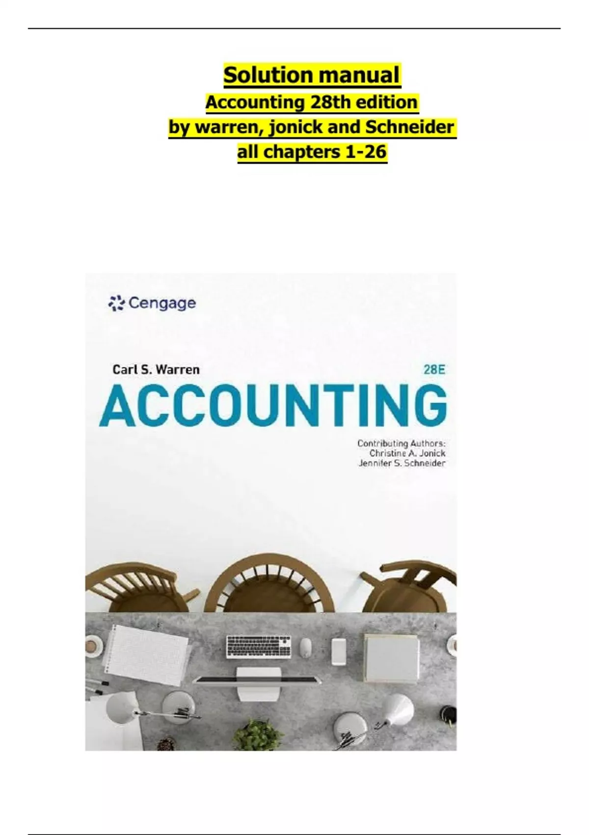 Solution Manual For Accounting 28th Edition by Carl S. Warren ...