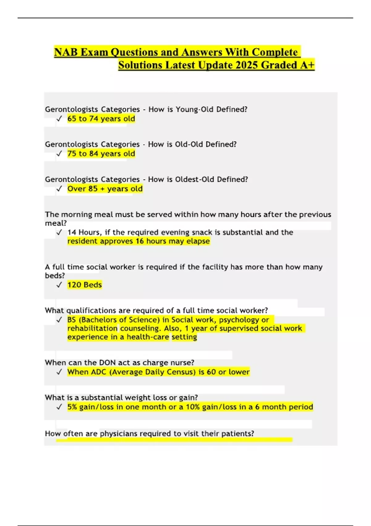 NAB Exam Questions and Answers With Complete Solutions Latest Update ...