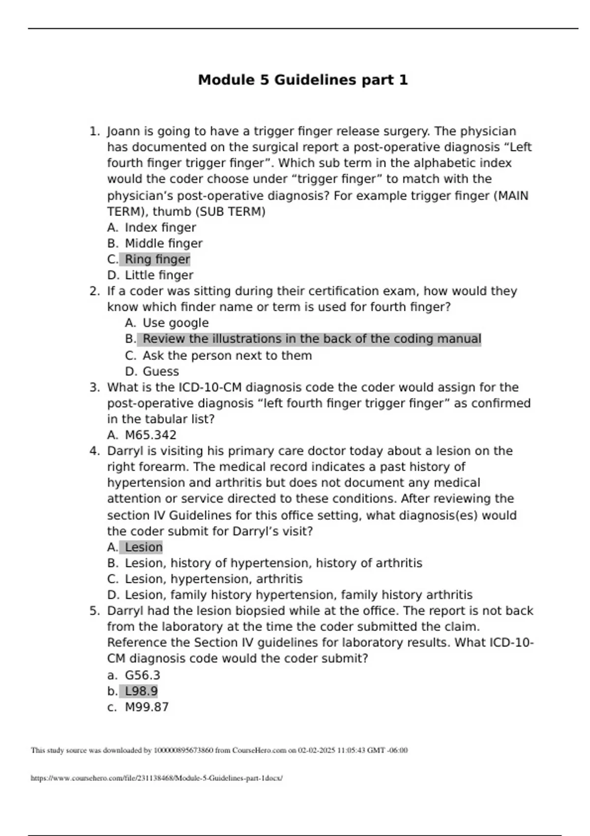 HIT 205 Module 5 Guidelines Part 1 (Latest Update) Download To Score An ...