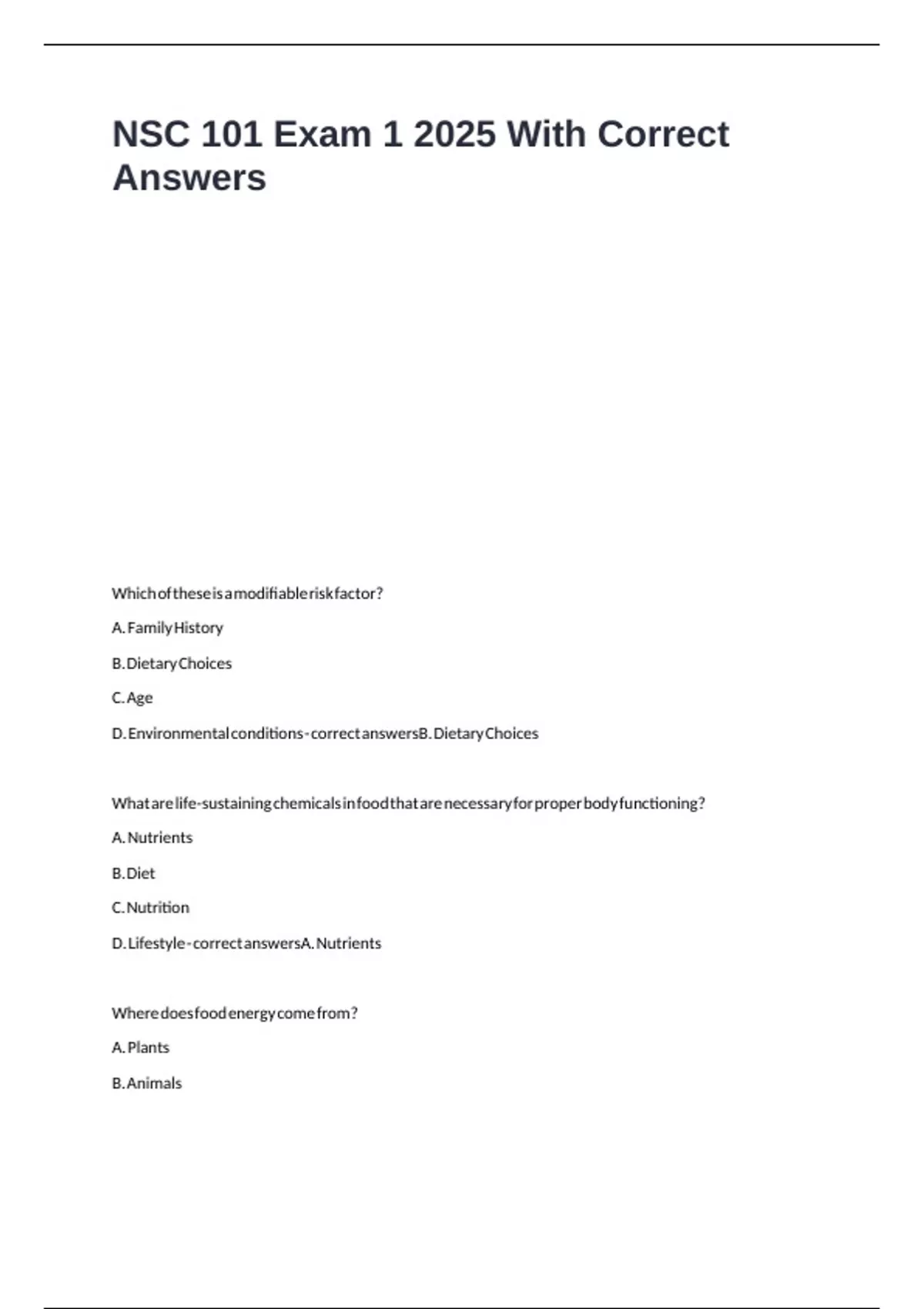 NSC 101 Exam 1 2025 With Correct Answers - NSC. - Stuvia US