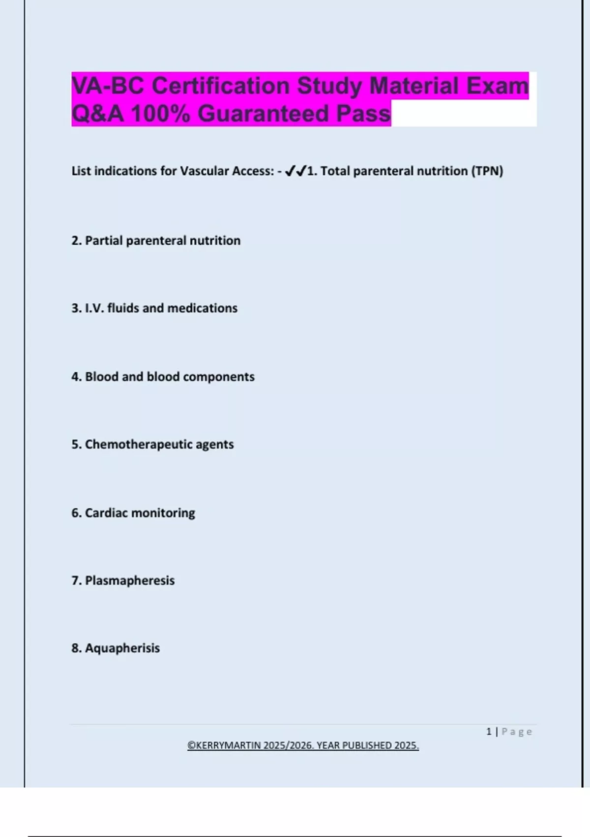 VA-BC Certification Study Material Exam Q&A 100% Guaranteed Pass - VABC - Stuvia US