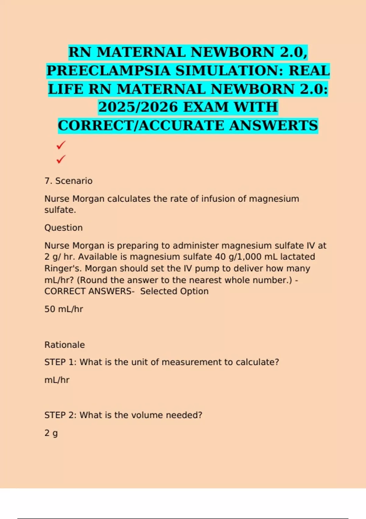 RN MATERNAL NEWBORN 2.0, PREECLAMPSIA SIMULATION: REAL LIFE RN MATERNAL ...