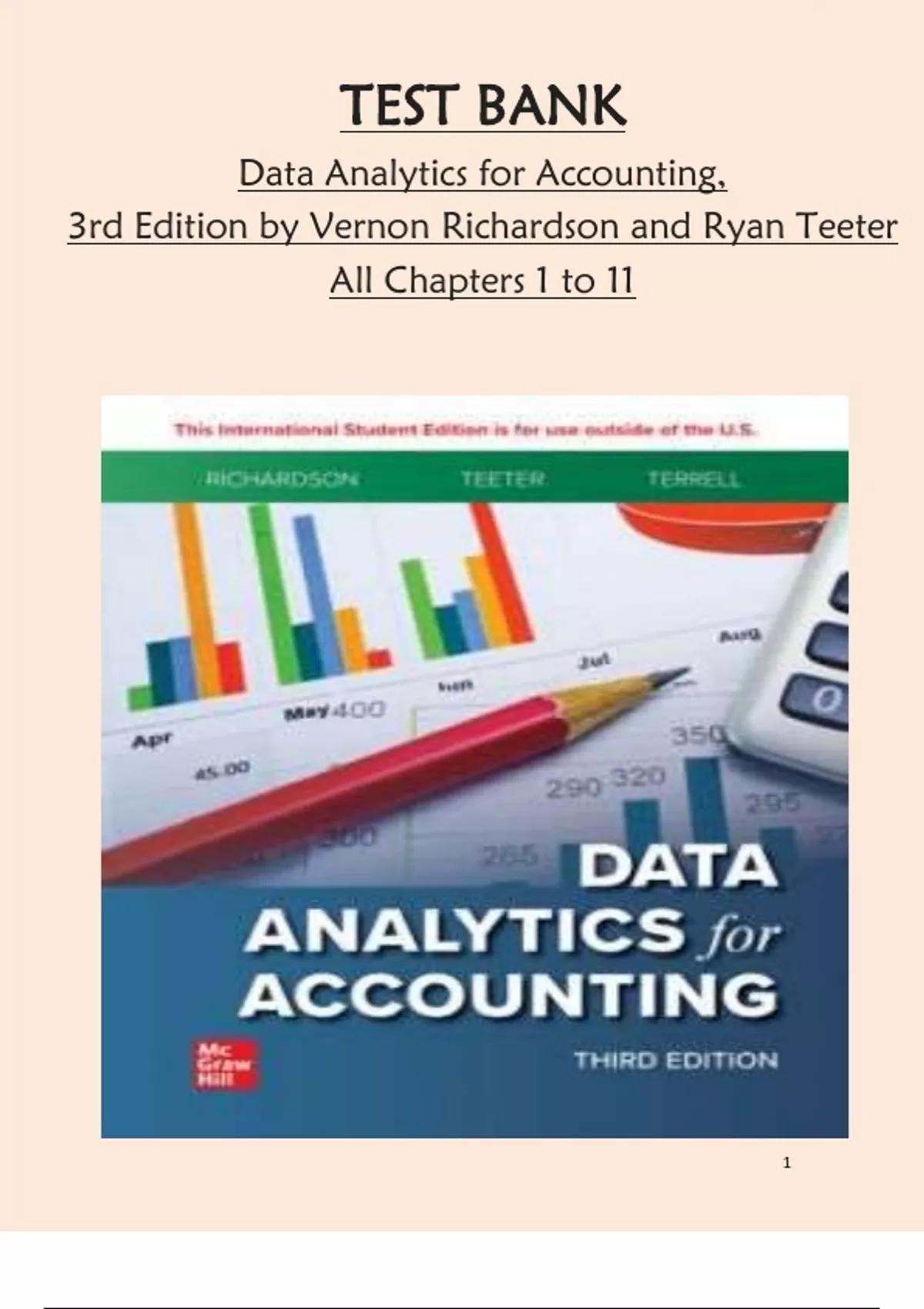 TEST BANK for Data Analytics for Accounting, 3rd Edition by Vernon ...