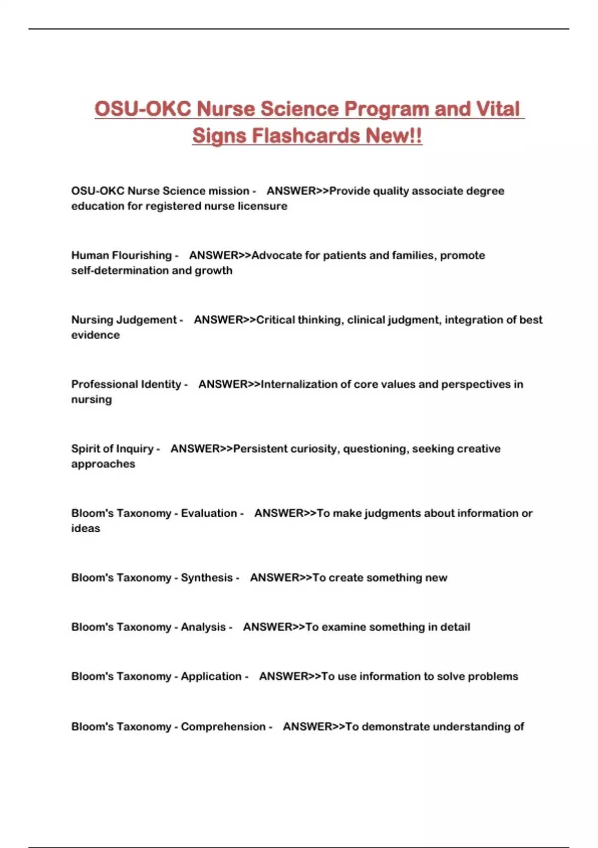 OSU-OKC Nurse Science Program and Vital Signs Flashcards New!! - OSU ...