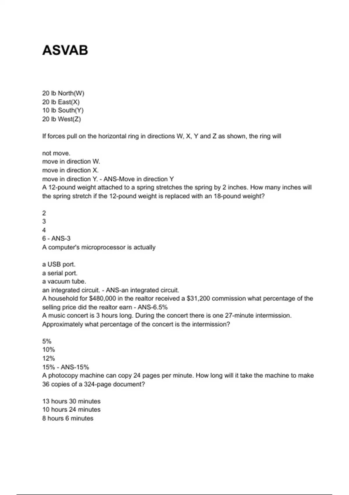 ASVAB NEWEST 2025/2026 ACTUAL EXAM COMPLETE QUESTIONS AND CORRECT ...