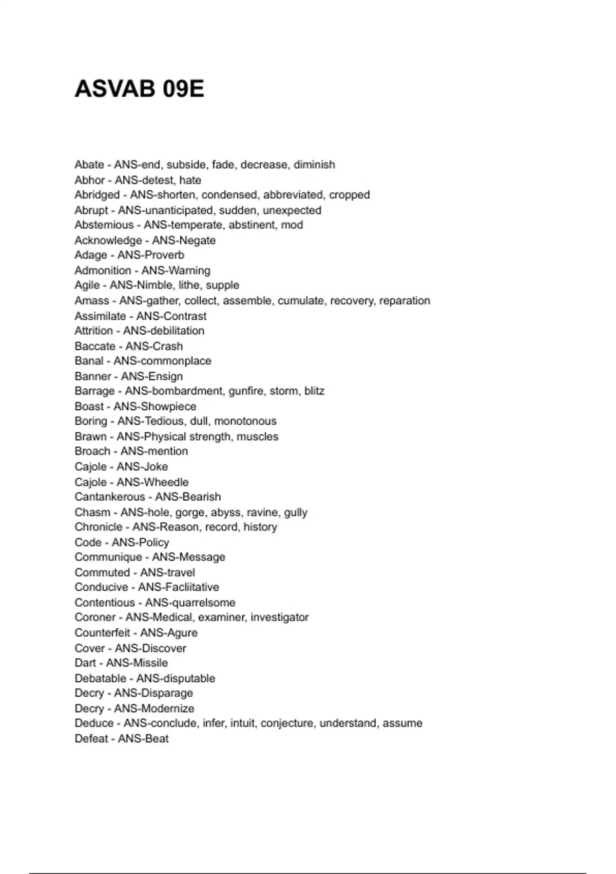 ASVAB 09E NEWEST 2025/2026 ACTUAL EXAM COMPLETE QUESTIONS AND CORRECT ...