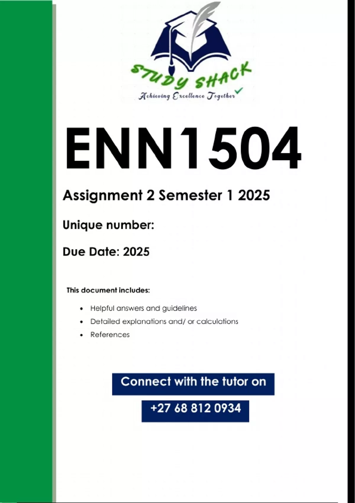 ENN1504 Assignment 1 (QUALITY ANSWERS) Semester 1 2025 - Practising ...