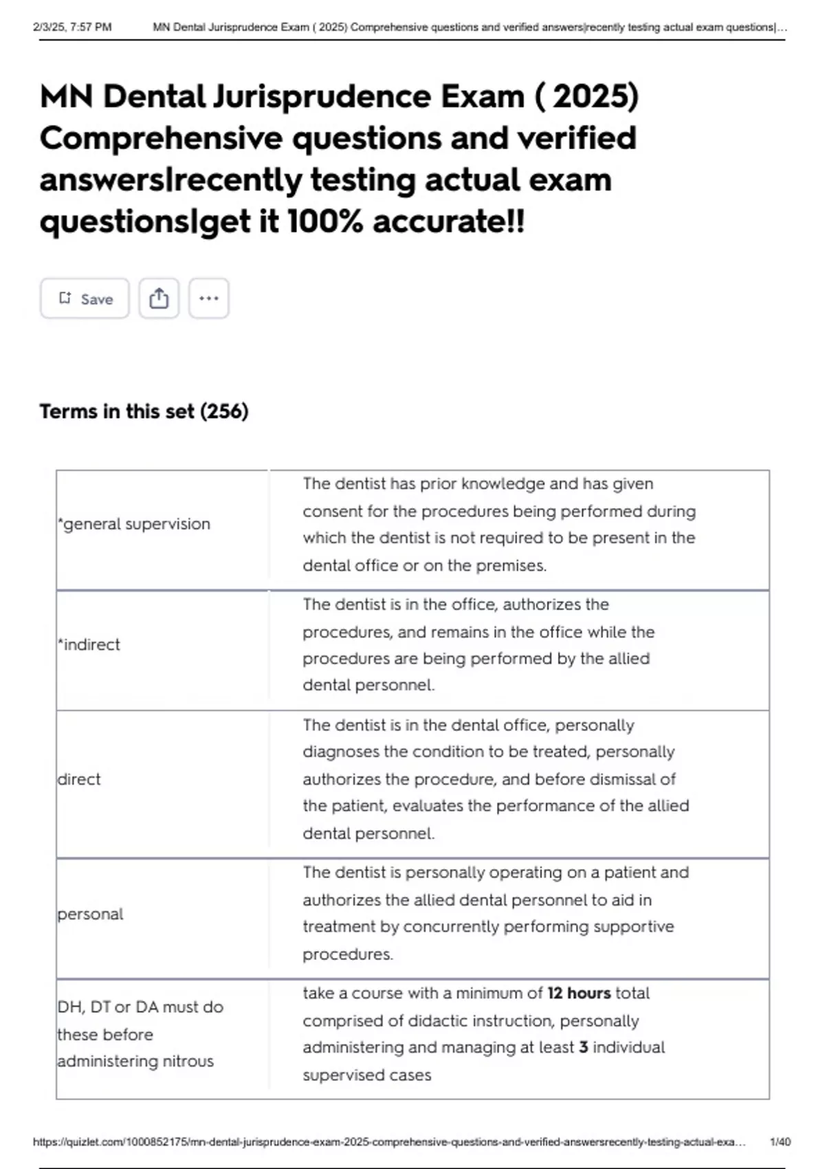MN Dental Jurisprudence Exam ( 2025) Comprehensive questions and ...