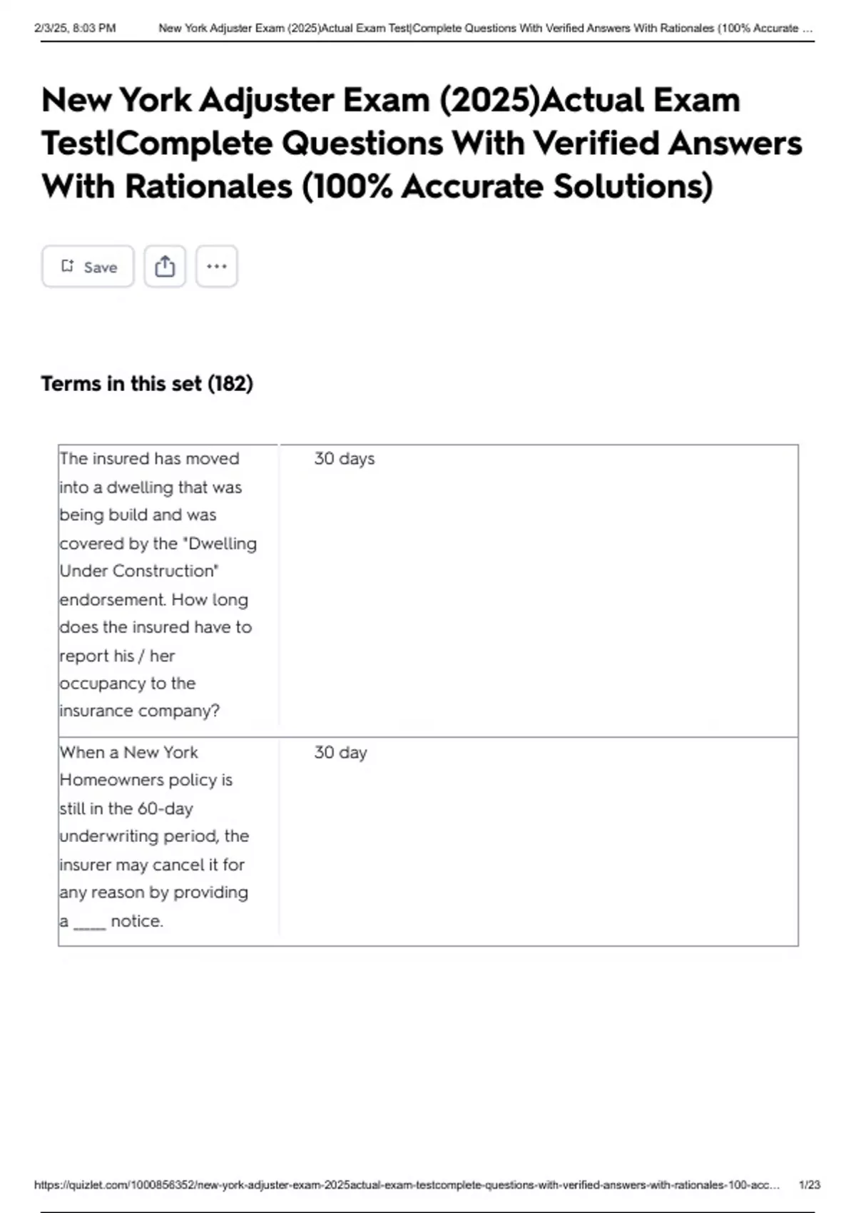 New York Adjuster Exam (2025)Actual Exam Test|Complete Questions With ...