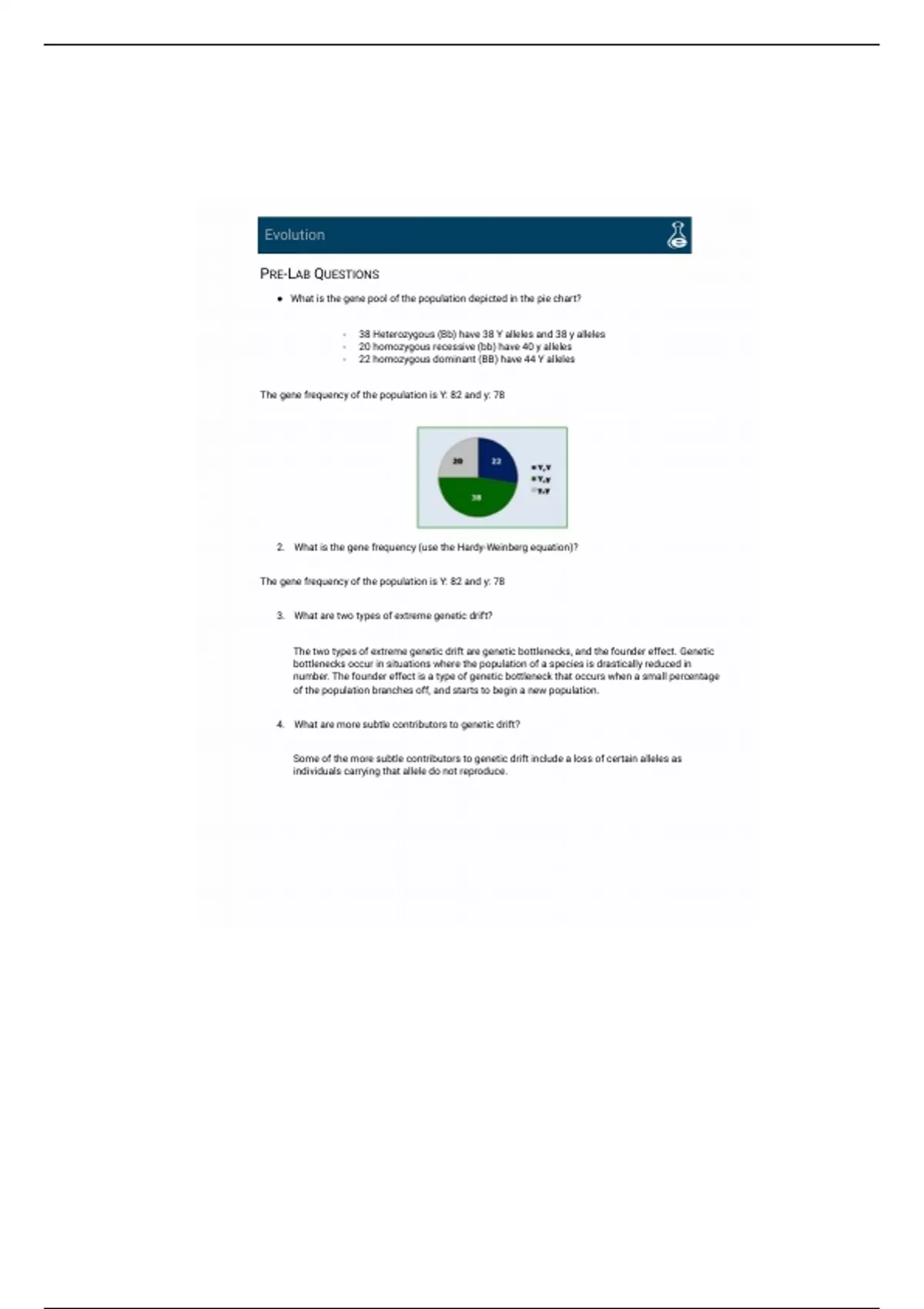 BIO 111 Evolution Lab Work - Biology 111 - Stuvia US