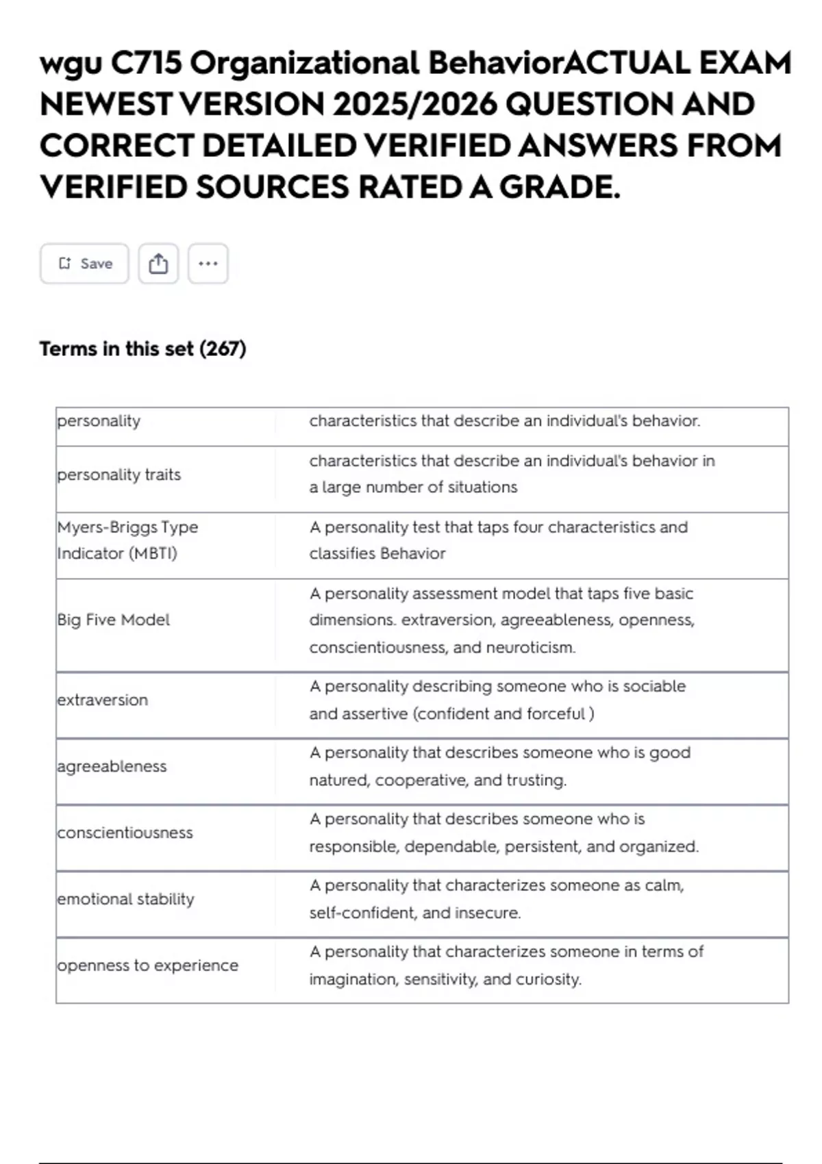wgu C715 Organizational Behavior ACTUAL EXAM NEWEST VERSION 2025/2026 ...