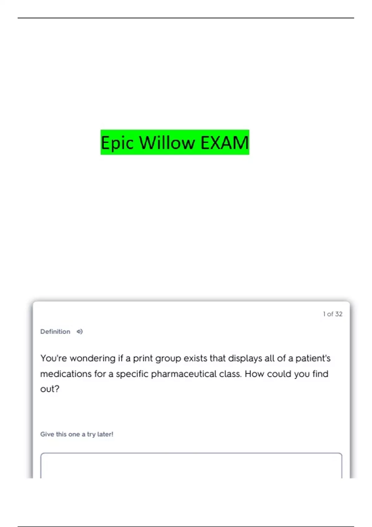 WILLOW USER CONFIGURATION QUESTIONS WITH COMPLETE ANSWERS - Epic Willow ...
