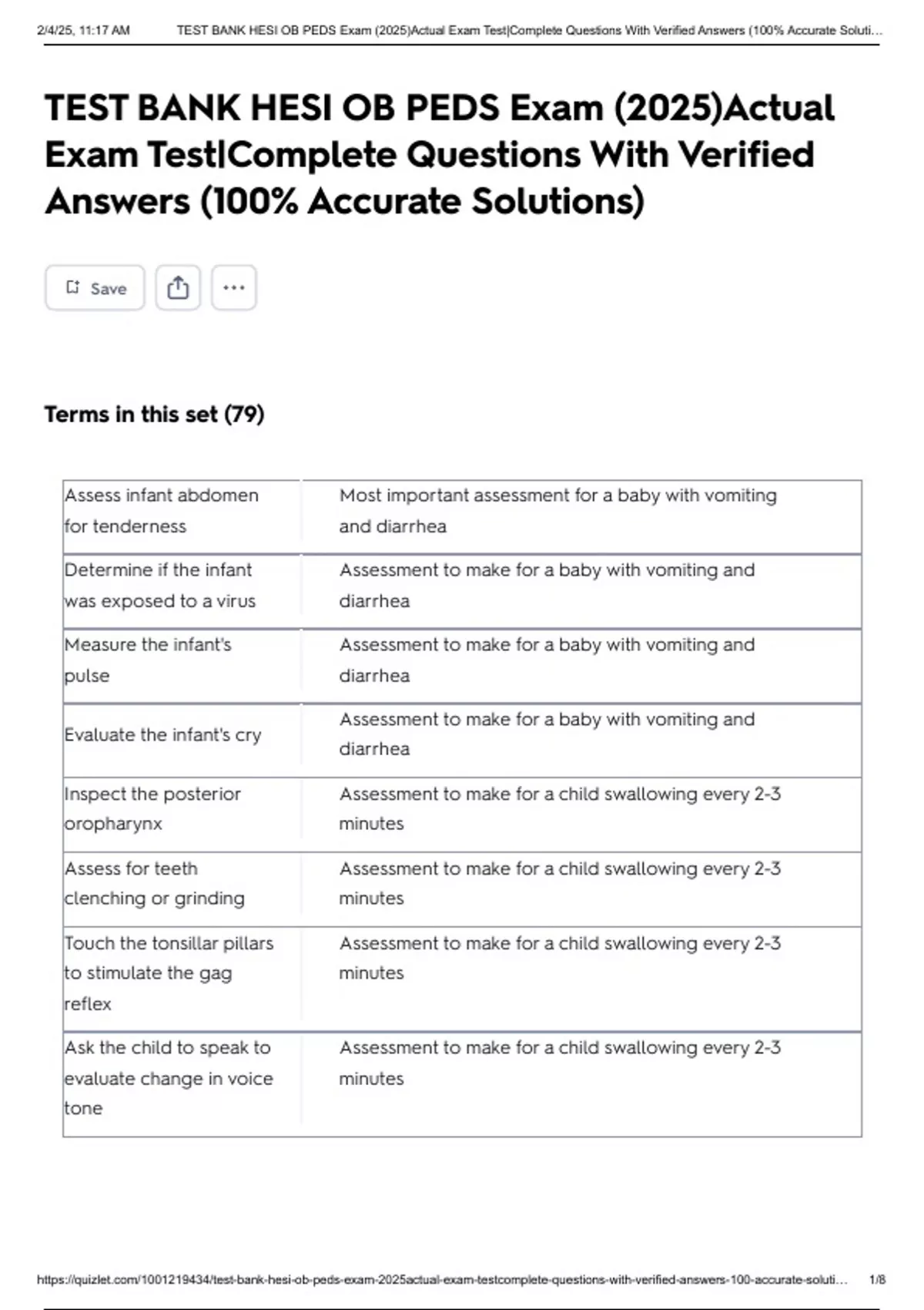 TEST BANK HESI OB PEDS Exam (2025)Actual Exam Test|Complete Questions ...