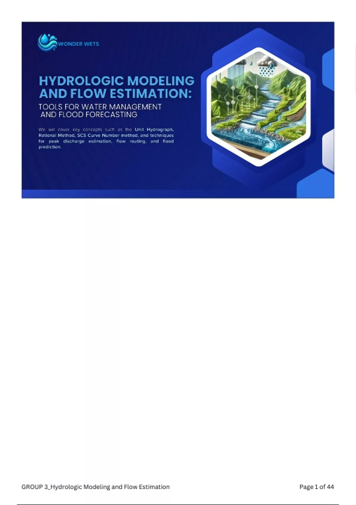 Hydrology and Flood Management Techniques for Sustainable Urban ...