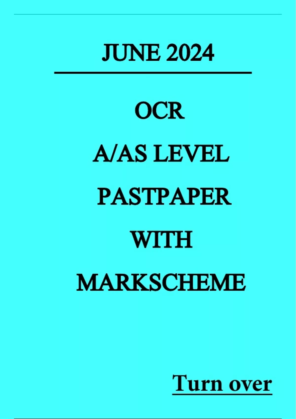MERGED ACTUAL OCR 2024 OCR A Level CHEMISTRY A May-June 2024 Question ...