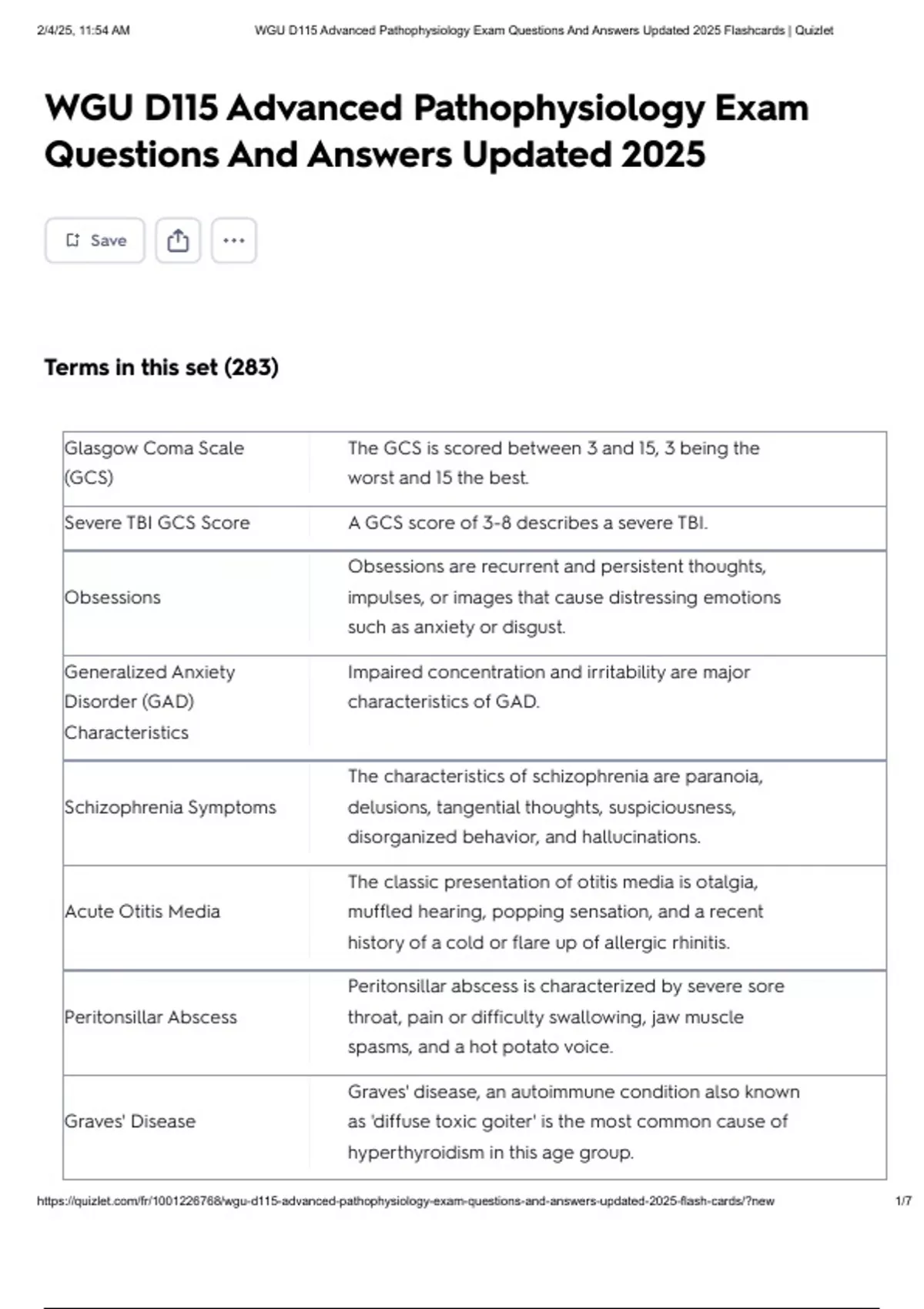 WGU D115 Advanced Pathophysiology Exam Questions And Answers Updated ...