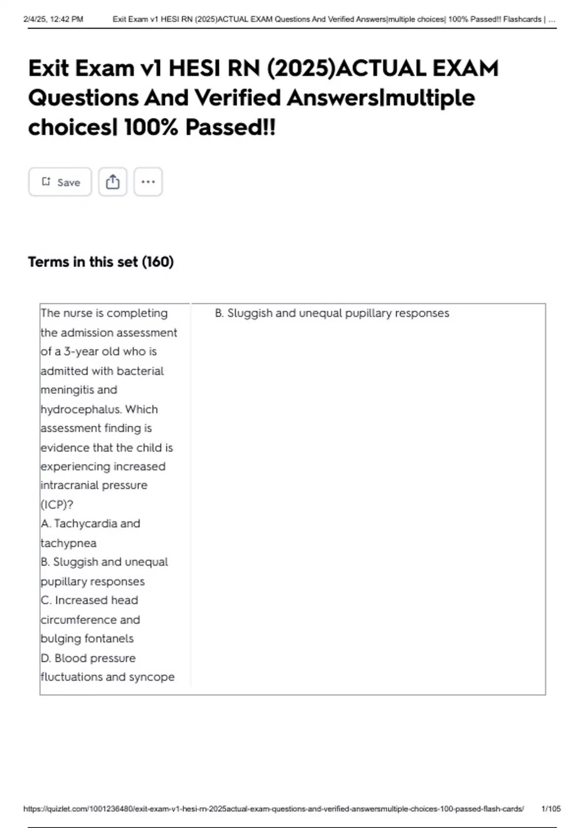 Exit Exam v1 HESI RN (2025)ACTUAL EXAM Questions And Verified Answers ...