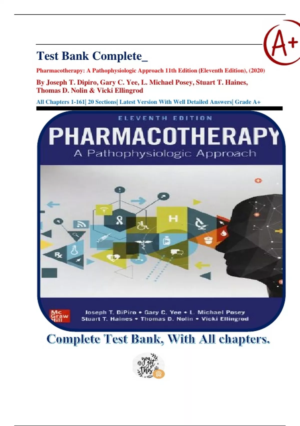Test Bank Complete_ Pharmacotherapy: A Pathophysiologic Approach 11th ...