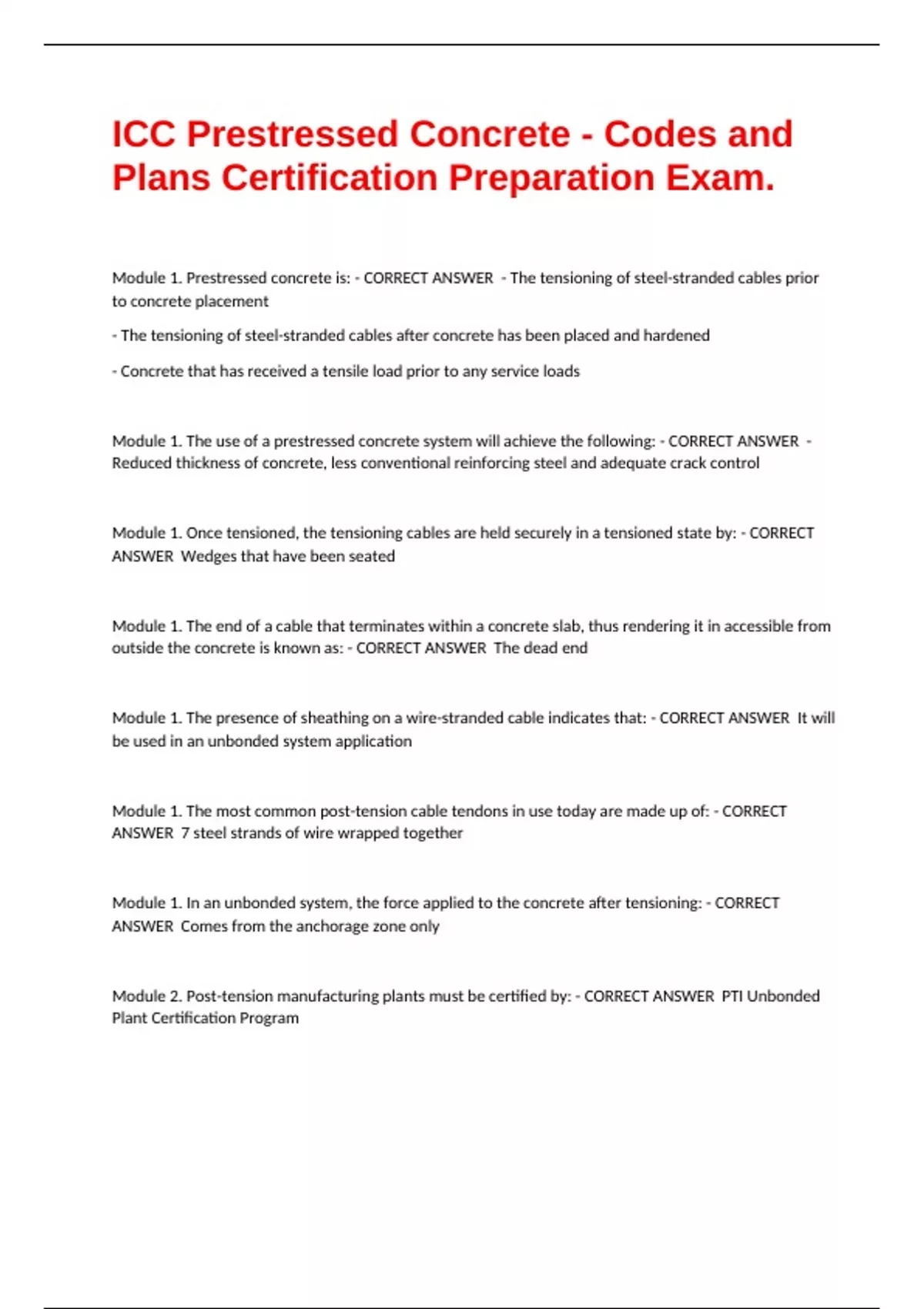 ICC Prestressed Concrete - Codes and Plans Certification Preparation ...