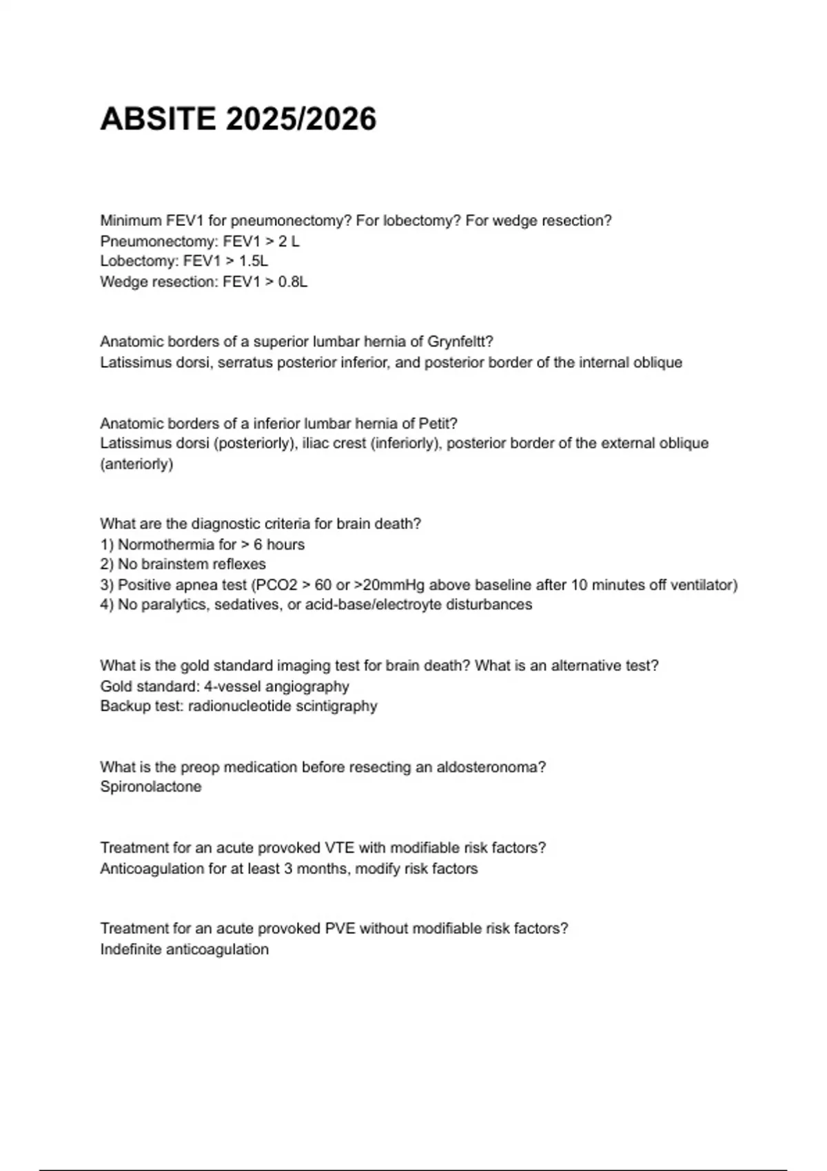 ABSITE 2025/2026 NEWEST 2025/2026 ACTUAL EXAM COMPLETE QUESTIONS AND ...