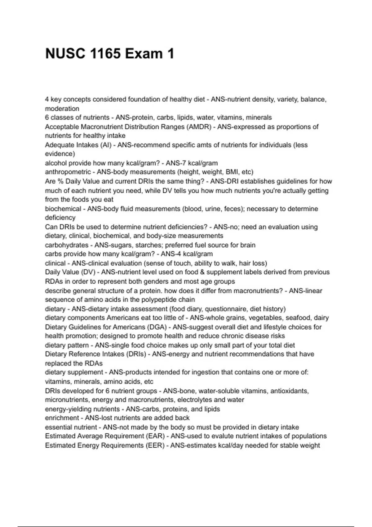 NUSC 1165 FINAL EXAM NEWEST 2025/2026 ACTUAL EXAM COMPLETE QUESTIONS ...