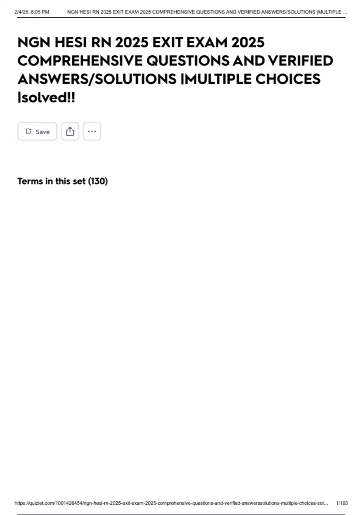 NGN HESI RN 2025 EXIT EXAM 2025 COMPREHENSIVE QUESTIONS AND VERIFIED ...
