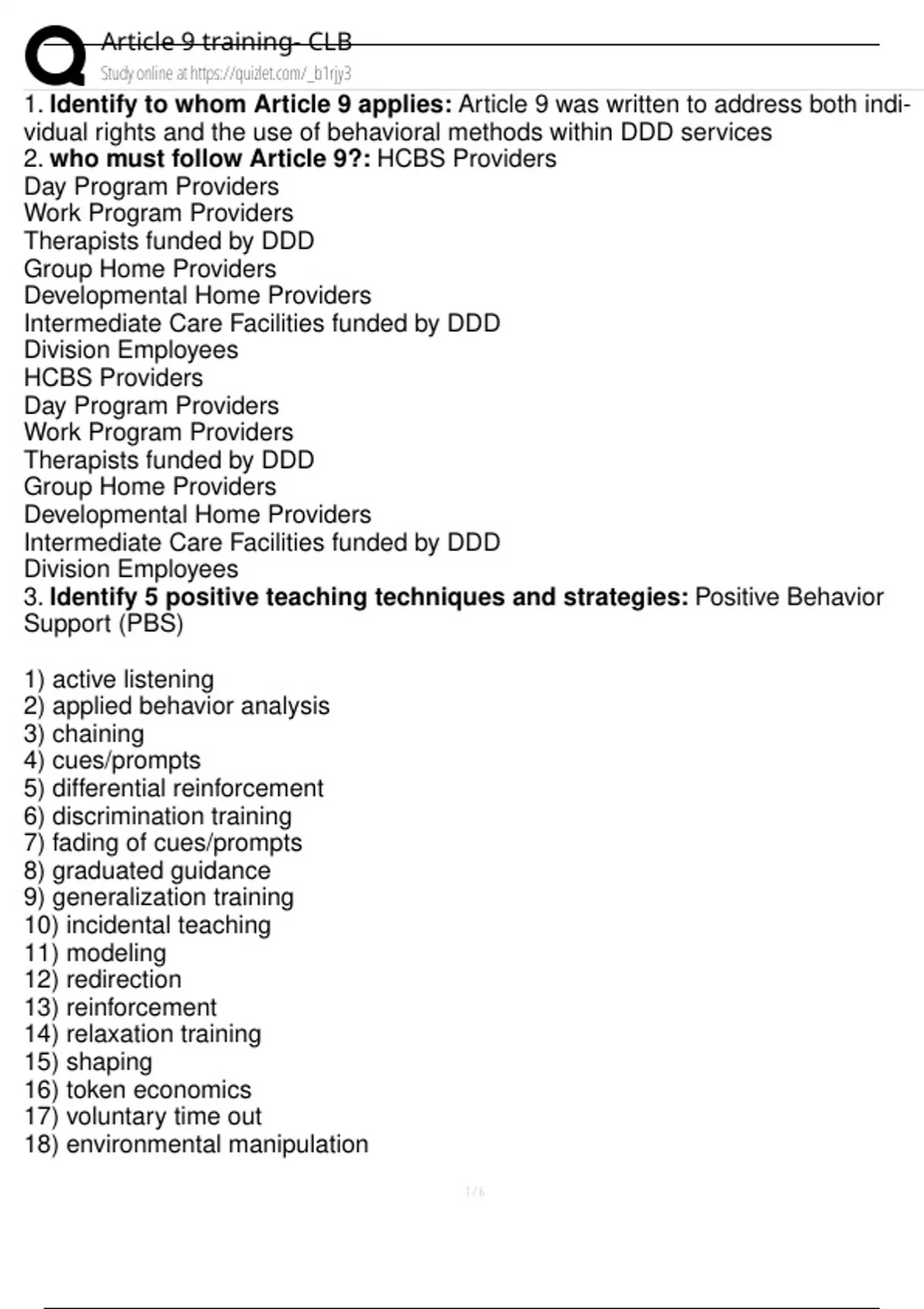 Article 9 training- clb questions with correct solutions. - Article 9 ...