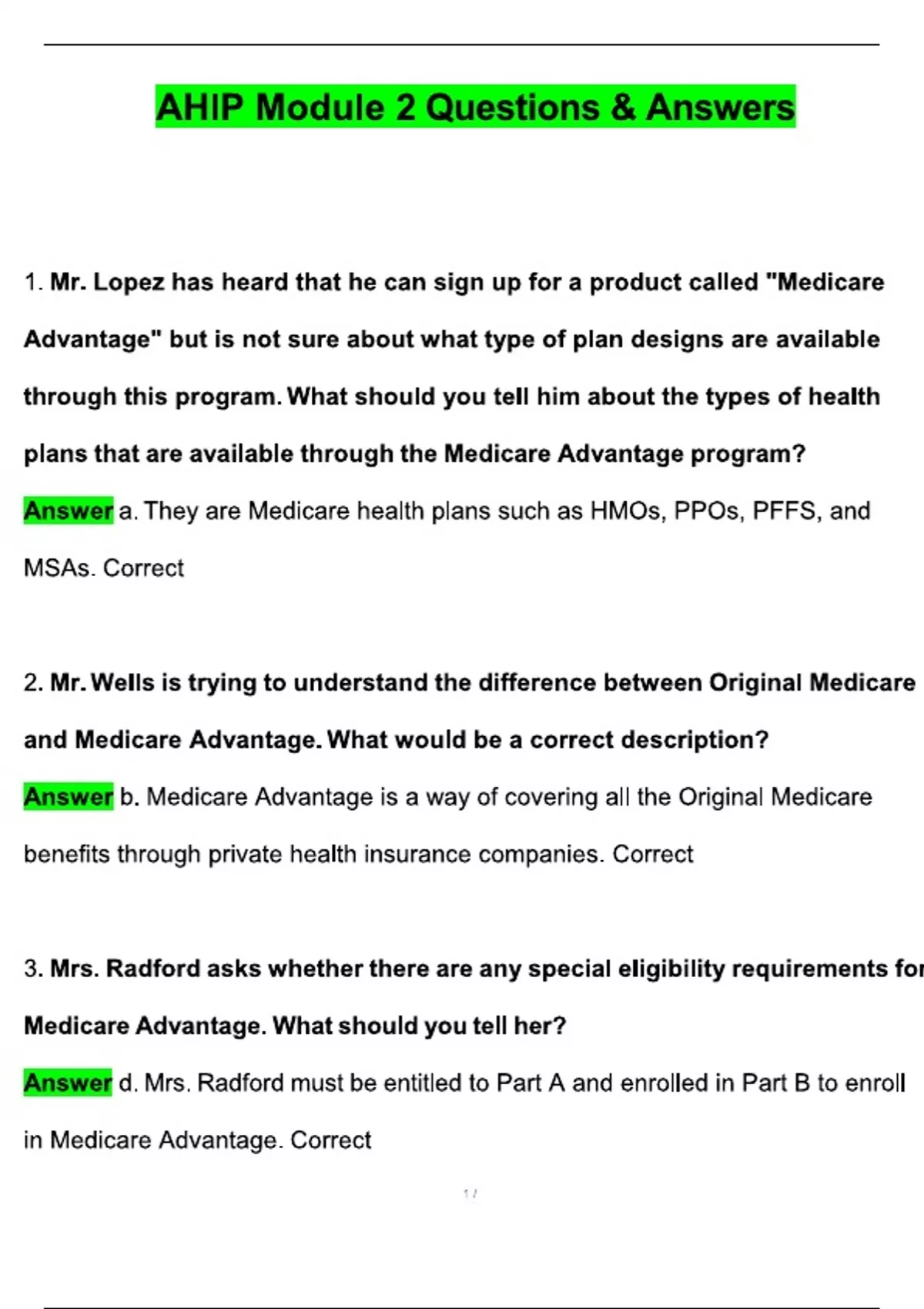 AHIP 2025 Module 2 Exam Questions and Answers (2025 / 2026) (Verified ...
