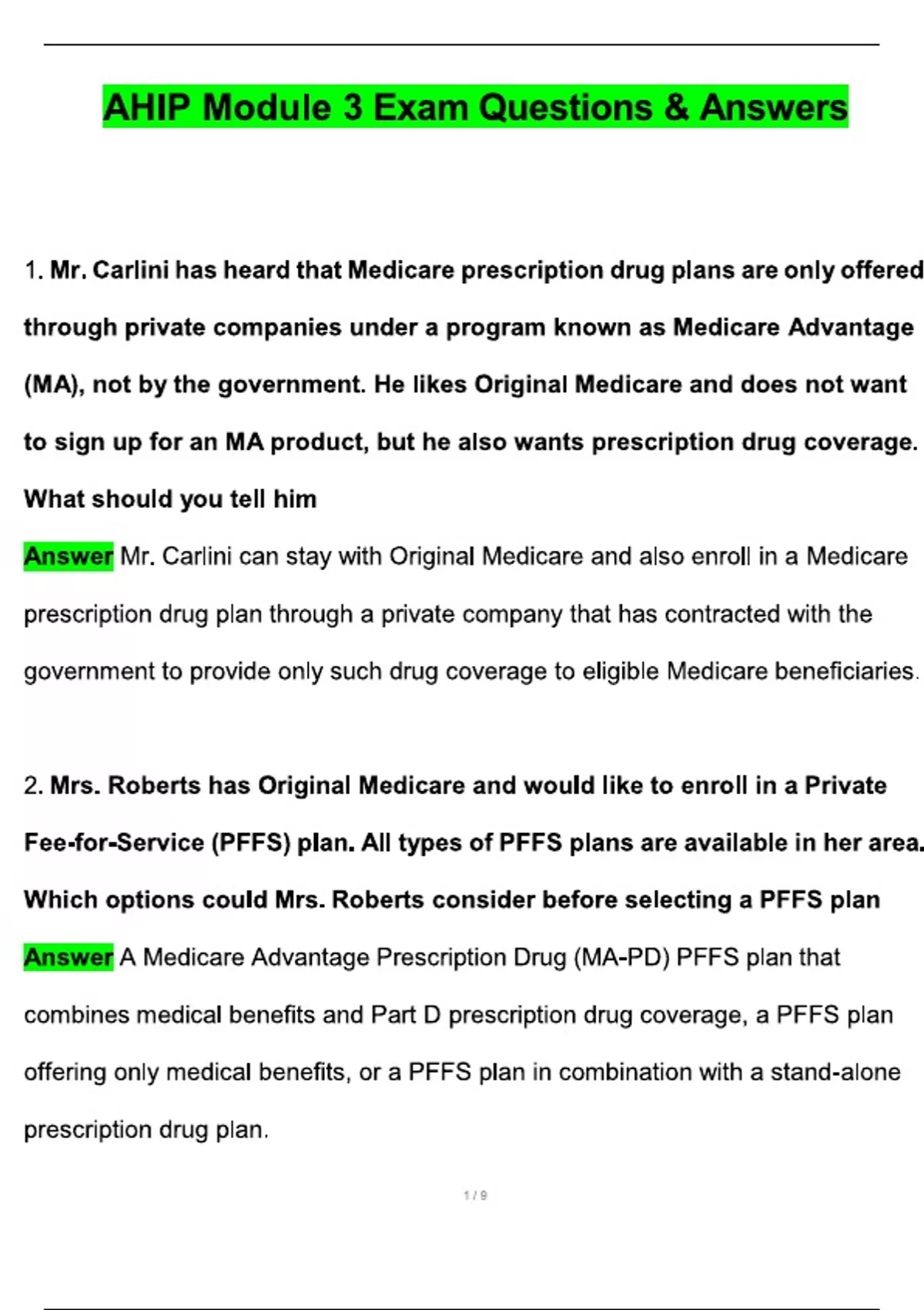 AHIP 2025 Module 3 Exam Questions and Answers (2025 / 2026) (Verified ...
