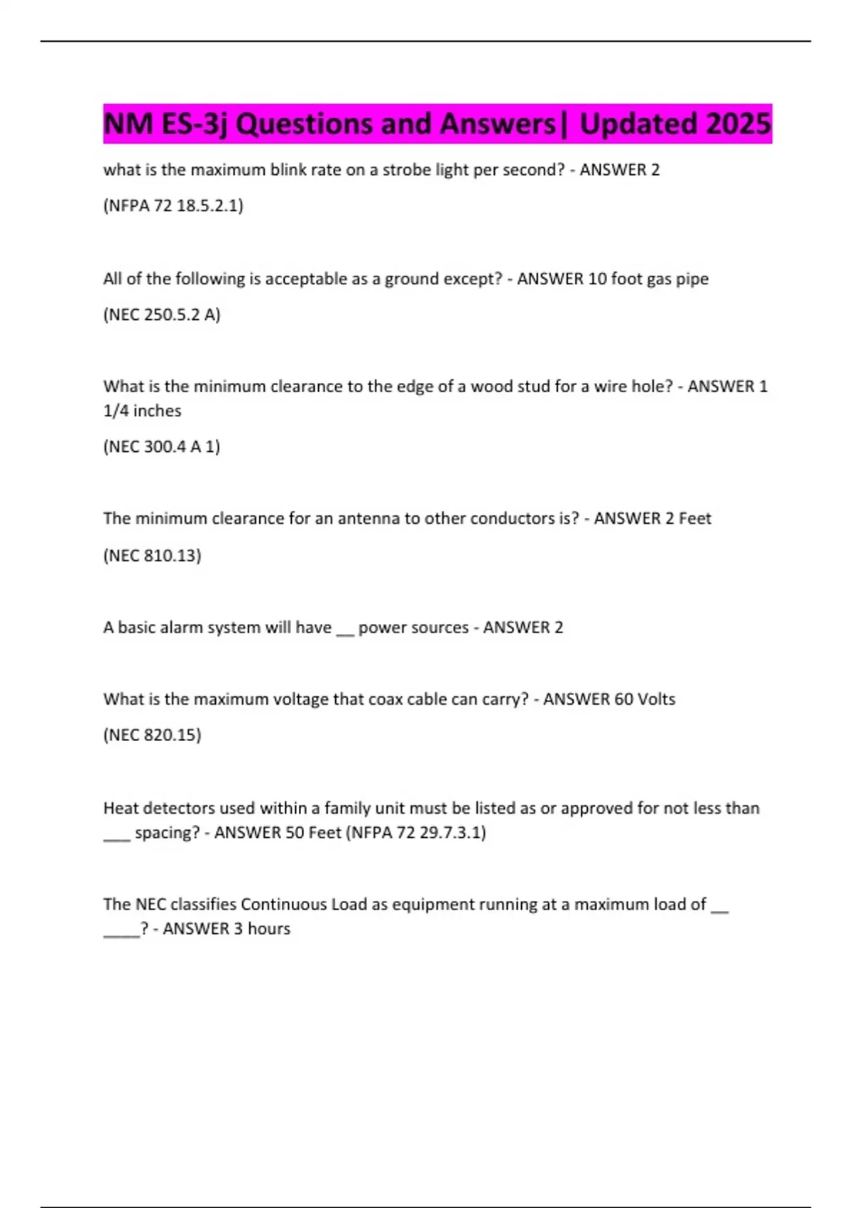 NM ES-3j Questions and Answers| Updated 2025 - NM ES-3 - Stuvia US