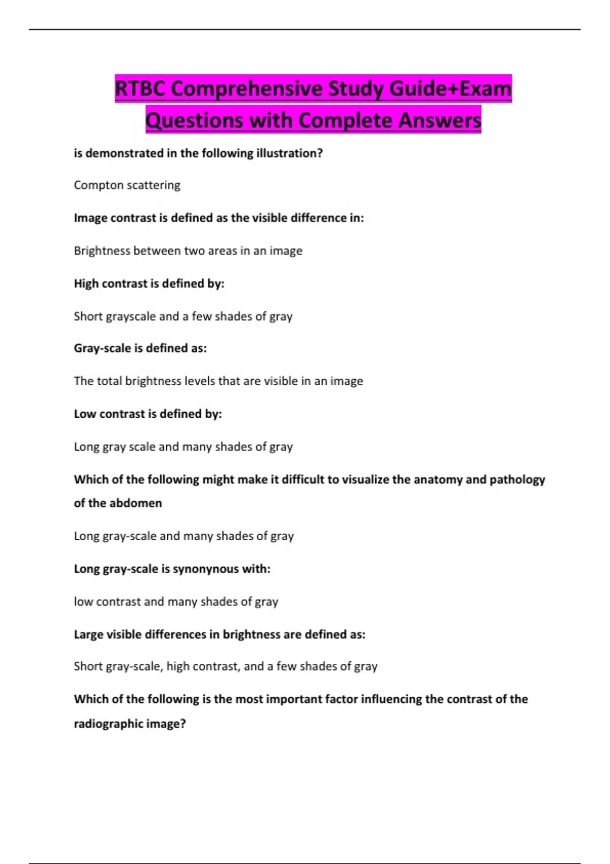 RTBC Comprehensive Study Guide+Exam Questions with Complete Answers ...