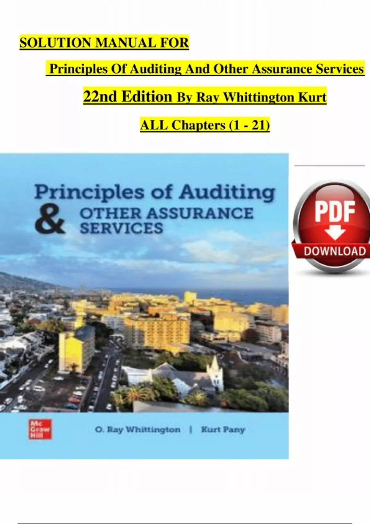 Solution Manual for Principles of Auditing and Other Assurance Services ...