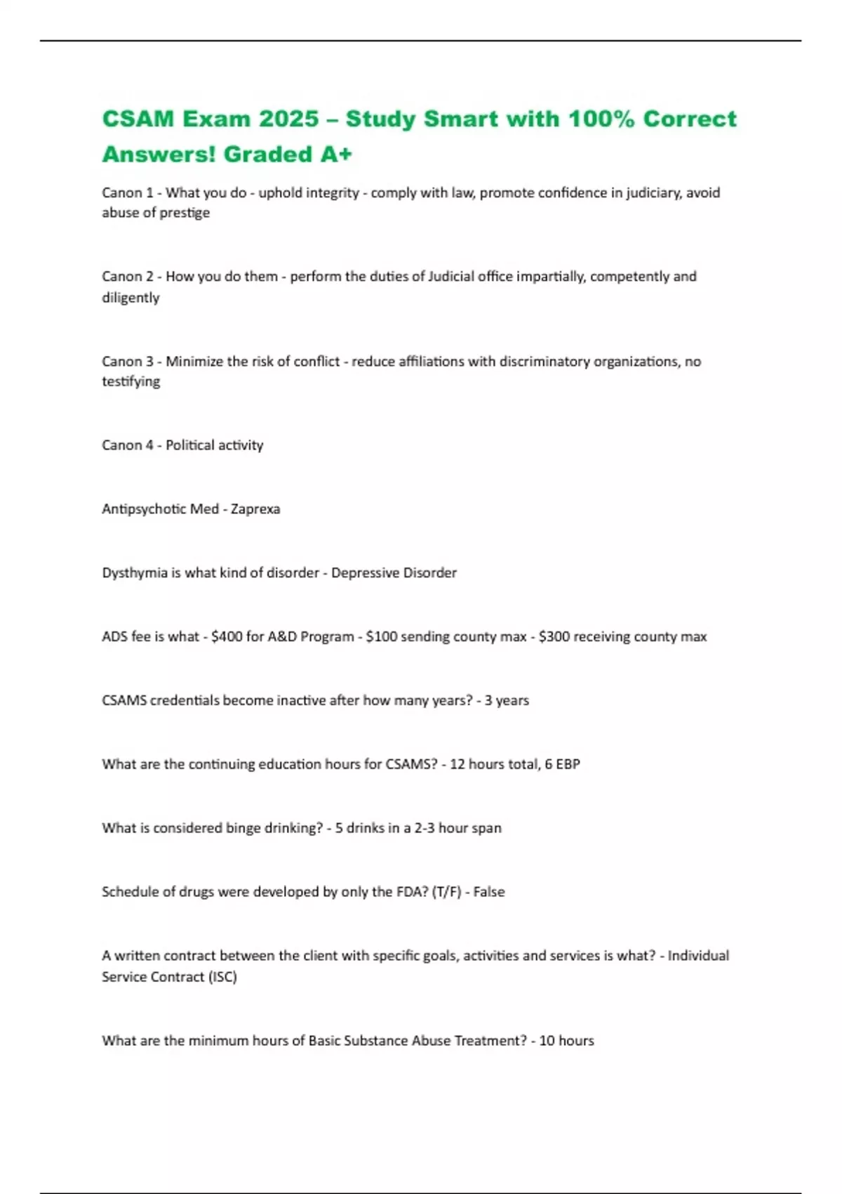 CSAM Exam 2025 – Study Smart with 100% Correct Answers! Graded A+ ...